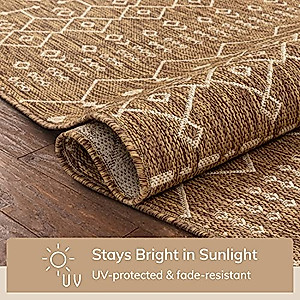 Well Woven Medusa Nord Moroccan Tribal Indoor/Outdoor Brown Flatweave 5'3" x 7'3" Area Rug