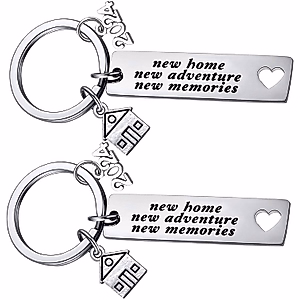 2024 Housewarming Gifts New Home New Memories Keychain Going Away Gifts for Women Friends Neighbor Family Sister Moving to Beach House Apartment Homeowner Key Chain