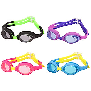 Romoc 4 Pack Kids Swimming Goggles,No Leaking,Anti Fog,UV Protection Swim Glasses Water Goggles Christmas Gift