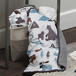 Lambs & Ivy Big Sky Woodland Forest Animals Soft Minky/Fleece Baby Blanket