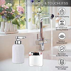Kuxssul Automatic Foaming Soap Dispenser, 10.8oz/320ml Touchless Hand Soap Dispenser Rechargeable Foam Soap Dispenser, IPX5 Waterproof Smart Dish Soap Dispenser Electric Soap Dispenser