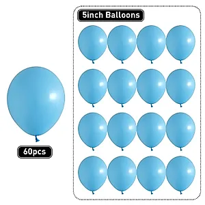 Light Blue Balloons 60pcs 5inch Small Sky Blue Latex Balloon for Balloon Garland Arch Mini 5'' Light Blue Round Balloons for Birthday Party Decoration DIY Gender Reveal Baby Shower