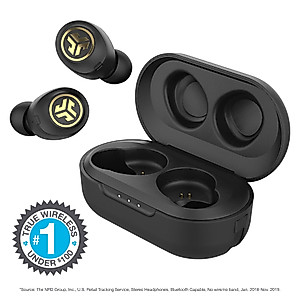 JLab JBuds Air Icon True Wireless Signature Bluetooth Earbuds + Charging Case, Black & Gold, IP55 Sweat Resistance, Bluetooth 5.0 Connection, Stereo Phone Calls, 3 EQ Sound Settings