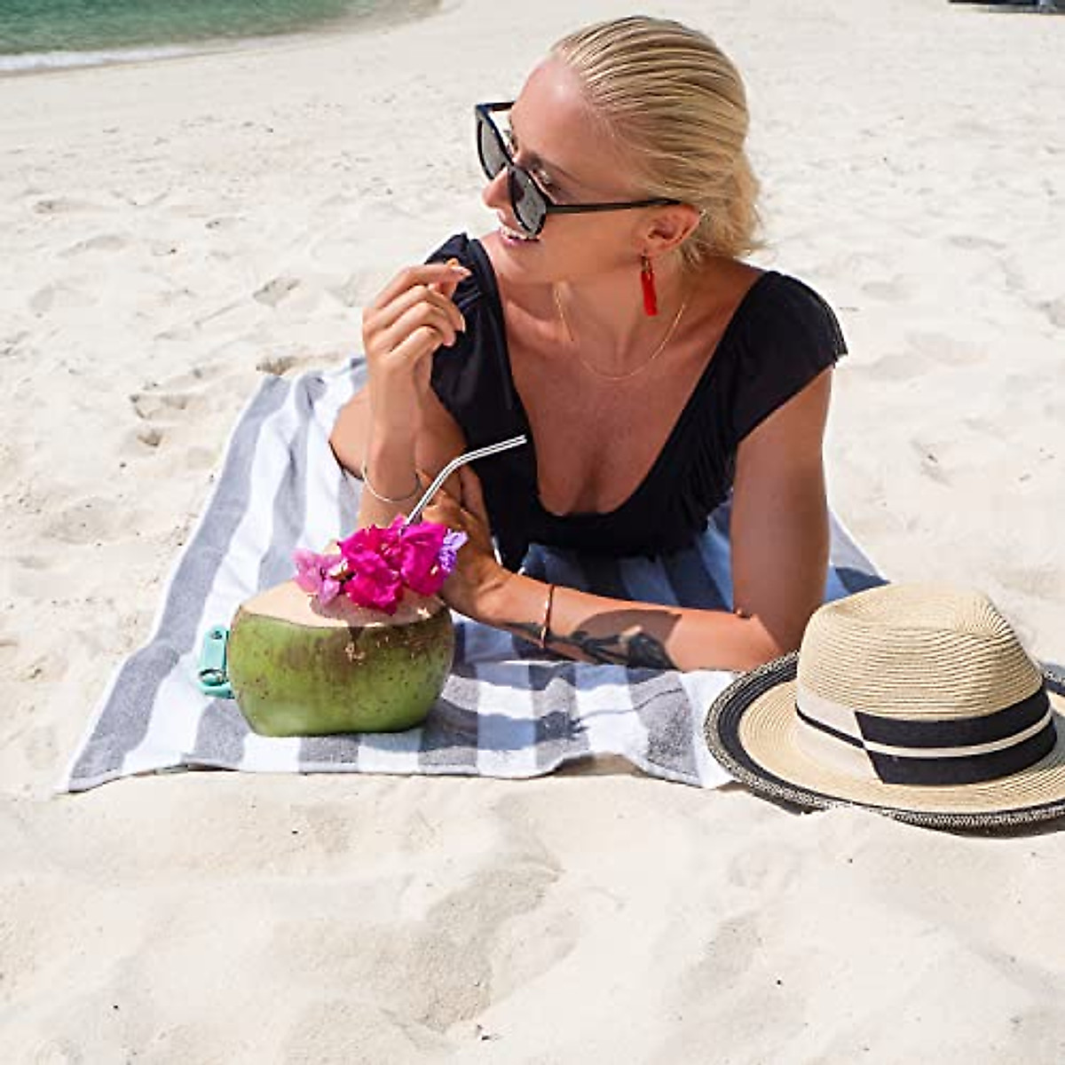 Arkwright Oversized California Beach Towels - (Pack of 4) Absorbent, Quick Drying, Ringspun Cotton Pool Towel, Perfect for Hotel, Spa Hot Tub, and Bath, 30 x 70 in, Grey