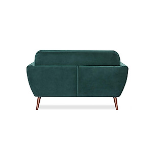 Artdeco Home Oakland loveseat Sofa – mid-Century Modern Style, Soft Fabric Upholstery, Design for Small Spaces, Living Room and Apartment, Easy Assembly (Velvet, Green)