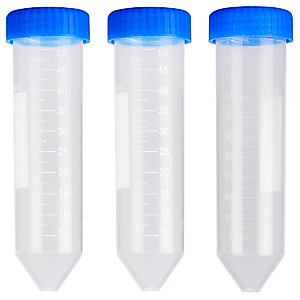 FunChem Conical Centrifuge Tubes, Polypropylene Graduated Plastic Conical Test Tube Storage with Screw Cap, 50 mL, Pack of 25