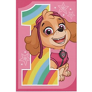 Paw Patrol Happy 1st First Birthday Card (Age 1) Featuring Skye - You're 1 Today... and You're One of a Kind Every Day! Happy 1st Birthday