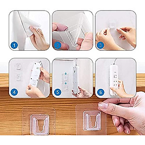 Pufai Smart Hook Double Sided Adhesive Bathroom Kitchen Office Hanger Transparent Hanger Waterproof 5 Set 10 Pieces