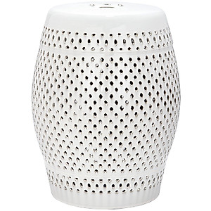 Safavieh Diamond Ceramic Decorative Garden Stool, Cream