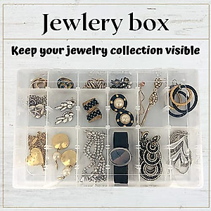 Bead Organizers and Storage - Plastic Compartment Tackle Art Bin Rock Craft Screw Thread Small Parts Collection Box Containers with Lids for Kid 2 Packs 36 Grids