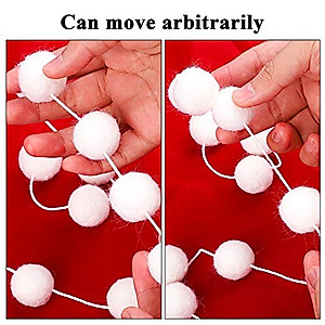 Aneco 2 Pack Christmas Felt Ball Garland Banner Christmas Felt Ball Pom Pom Garlands Christmas Hanging Bunting Ornament for Tree Fireplace and Wall