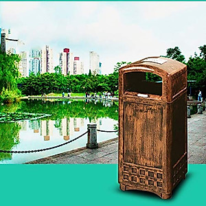 Trash Can Creative Retro Trash Can Square Hotel Lobby Shopping Mall Metal Trash Cans Durable Indoor Trash Can