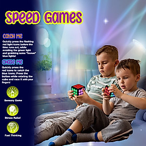 PlayRoute Electronic Brain & Memory Game Cube - Fun Toy Gift Ideas for Ages 6-12+ Year Old Boy & Girl - Cool Toys for Boys and Girls - Handheld Games Gifts for Kids and Teens