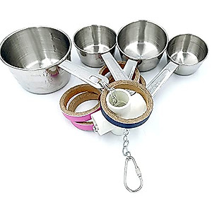 GILYGI Durable Bird Parrots Pots and Bagel Toys, Pullable Stainless Steel Cup and Cardboard Ring Toys for Amazons Mini Macaws African Greys Cockatoos Eclectus