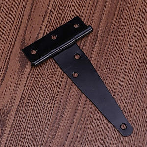 Hemoton 6PCS 4 gate Hinges for Wooden Fences Door Hinges Hardware Fence Hinges Garden shed Hinges T Shape Hinge self Closing Door Hinges Barn gate Hinges barn Door gate Steel Door Ball