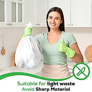 C&S Event Supply Co. Clear 7-10 Gallon Trash Bags - Un-Scented & Disposable Garbage Bags - Leak Proof & 6 Micron Thickness Plastic Bags - Trash Cans Liner for Kitchen, Bathroom & Office (200 Count)