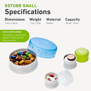 humangear GoTubb | Hard Container | Easy Open | Food-Safe Material, Clear/Orange/Red, Small