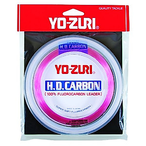 Yo-Zuri H.D. Fluorocarbon Wrist Spool 100-Yard Leader Line, Pink, 60-Pound