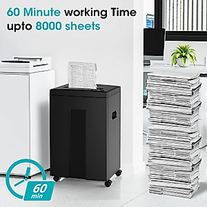 WOLVERINE 18-Sheet 60 Mins Running Time Cross Cut High Security Level P-4 Heavy Duty Paper/CD/Card Ultra Quiet Shredder for Home Office with 6 Gallons Pullout Waste Bin SD9113(Black ETL)