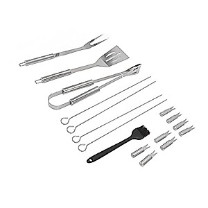 Household Garden Products 16pcs Stainless Steel BBQ Set Outdoor Portable Grilling Tools Set for Family Gatherings Outdoor Activities