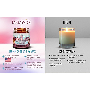 Fantaswick's Main Street Confections Candle | 100% Natural Coconut Soy Wax & Cotton Wick in Amber Candle Jar | Hand-Poured in Texas | 9oz
