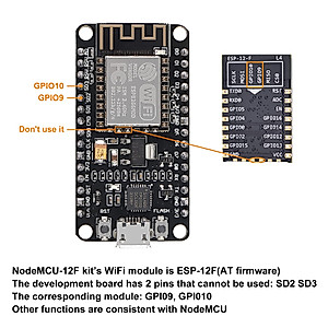DORHEA 5PCS ESP8266 ESP-12F Development Board Internet NodeMCU WiFi Serial Wireless Module NodeMCU-12F CP2102 Based on ESP8266 WiFi Module for motherbord IDE/Micropython