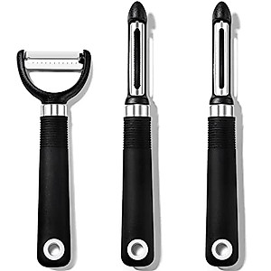 Rainspire 3-Piece Peeler Set, Premium Swivel Vegetable Peeler, Kitchen Gadgets Apple Peeler Potato Peeler Veggie Peeler Fruit Peeler, Dishwasher Safe Kitchen Accessories, Black