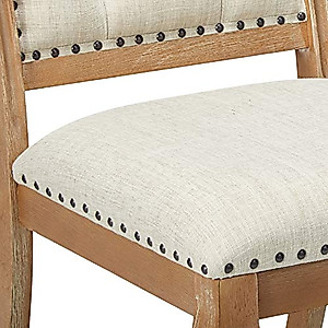 Glen Cove Dining Chairs with Button Tufting and Nailhead Trim Cream and Barley Brown (Set of 2) 110292