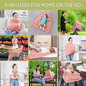 WeeSprout Car Seat Covers for Babies - Carseat Canopy Easily Slips On & Off, Fits All Baby Car Seats, Easy to View Child, 9-in-1 Additional Uses, Ultra-Soft & Breathable Fabric