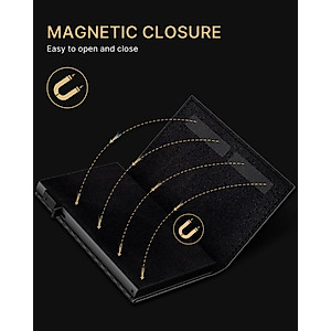 typecase Mens Wallet Card Holder: Pop Up Aluminum Case, Genuine Leather, Smart, RFID Blocking, Slim, Minimalist, Front Pocket - 9-14 Card Capacity | ID Window | Cash Slot (Carbon Fiber)