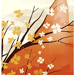 Japanese Fox Art Print - Traditional Ukiyo-e Wall Art 18 x 24 Unframed Cherry Blossom Ocean Waves Spiritual Home Decor Japanese Artwork Whimsical Animal Print Calming Wall Hanging