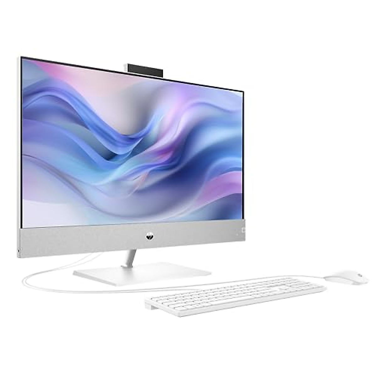 HP Pavilion Touchscreen 27” All-in-One Desktop, 12th Gen Intel Core i7-12700T Processor, 16GB RAM, 2TB SSD, Wi-Fi 6, Webcam, HDMI, RJ-45, Wired Keyboard & Mouse, White, Windows 11 Home