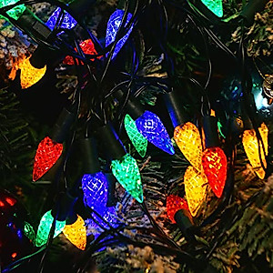 2 Pack 50Led Solar Outdoor Christmas Decorations, 8 Modes Strawberry String Lights with Remote,Christmas Fairy Lights Solar Operated Waterproof for Garden, Yard, Party, Christmas Tree Decorations