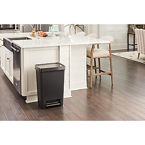 Rubbermaid Premier Series IV Step-On Trash Can for Home and Kitchen, with Stainless Steel Lid, 13 Gallon, Charcoal