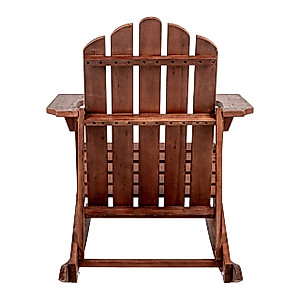 JONATHAN Y PAT1000C Kiawah Outdoor Patio Classic Acacia Wood Adirondack Rocking Chair for Garden, Lawn, Backyard, Pool, Deck, Beach, Firepit, Dark Brown
