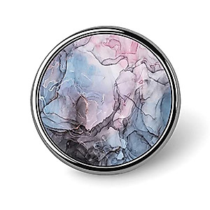 Mixing Acrylic Paints Modern Fluid Alcohol Ink Art Marble Stone Round Brooch Pin, Unisex Smooth Surface Lapel Tie Pin, Lightweight Badge Jewelry Crafts Decor for Costume Accessory Men Women