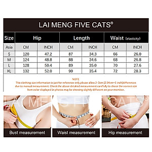 LAI MENG FIVE CATS Women Loose Jeans Denim Harem Pants with Elastic Waist with Pocket