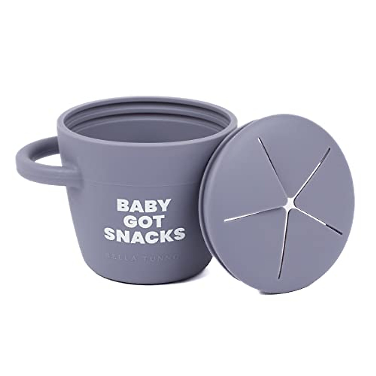Bella Tunno Happy Snacker – Spill Proof Snack Cups for Toddlers and Babies, Snack Containers Made from Silicone BPA Free, Soft Opening & Removable Lid (Baby Got Snacks)