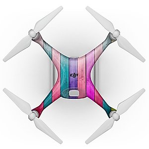 Design Skinz Design Skinz Vibrant Neon Colored Wood Strips Full-Body Wrap Decal Skin-Kit Compatible with The Drone DJI Mavic Air