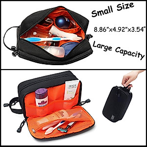 FUNKESH Mens Toiletry Bag Waterproof Organizer Bag Travel Shaving Dopp Kit Perfect Travel Accessory Gift (Black)