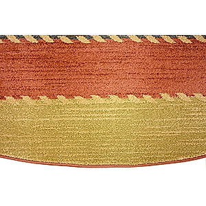 Unique Loom Fars Collection Area Rug - Monterey (8' Round, Multi/ Rust Red)