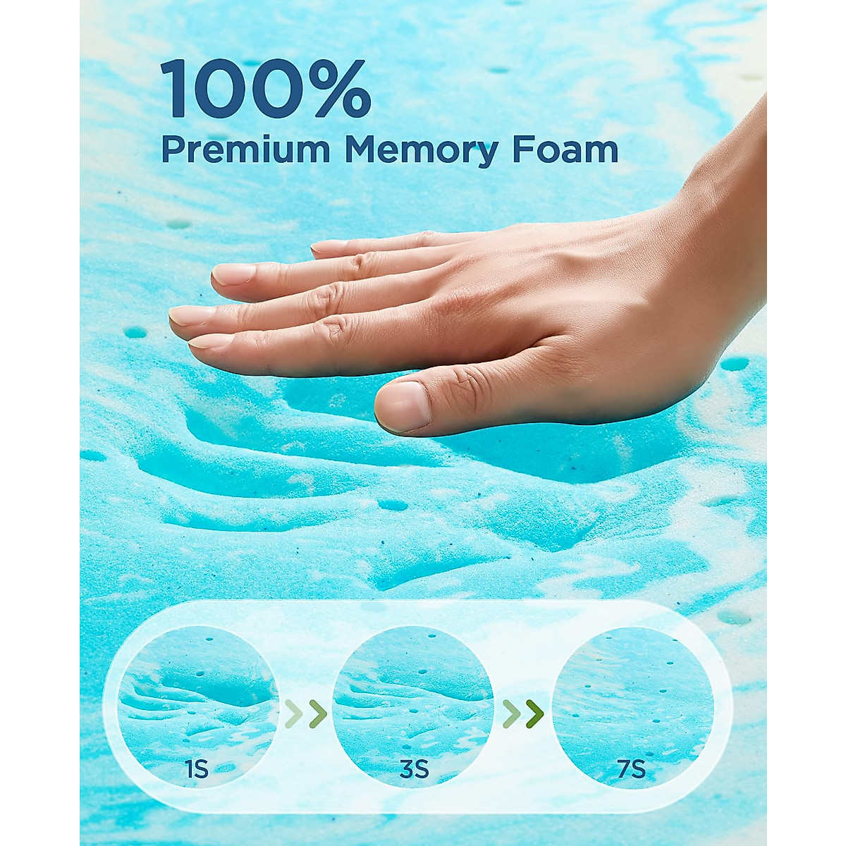 Dreamsmith 2-Inch Twin Size Memory Foam Mattress Topper, Cooling Gel Mattress Topper with Airflow Channels, Medium Softness & Ergonomic Support, CertiPUR-US & Oeko-TEX Certified
