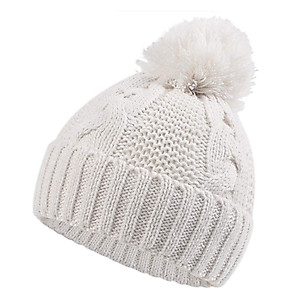 JANGANNSA Winter Knit Baby Hat Twist Warm Beanie for Boys Girls Infant Toddler Baby Beanie with Pompom (0-6 Months,Ivory White)