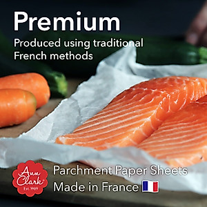 Ann Clark Parchment Paper Sheets for Baking, Made in France, Natural Nonstick 16" x 12" Precut 100 Sheets