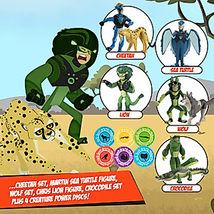 Wild Kratts 22-Pack Action Figure Set - Officially Licensed, Includes 3" Chris & Martin Kratt, Creature Figurines & Discs - Ages 3+