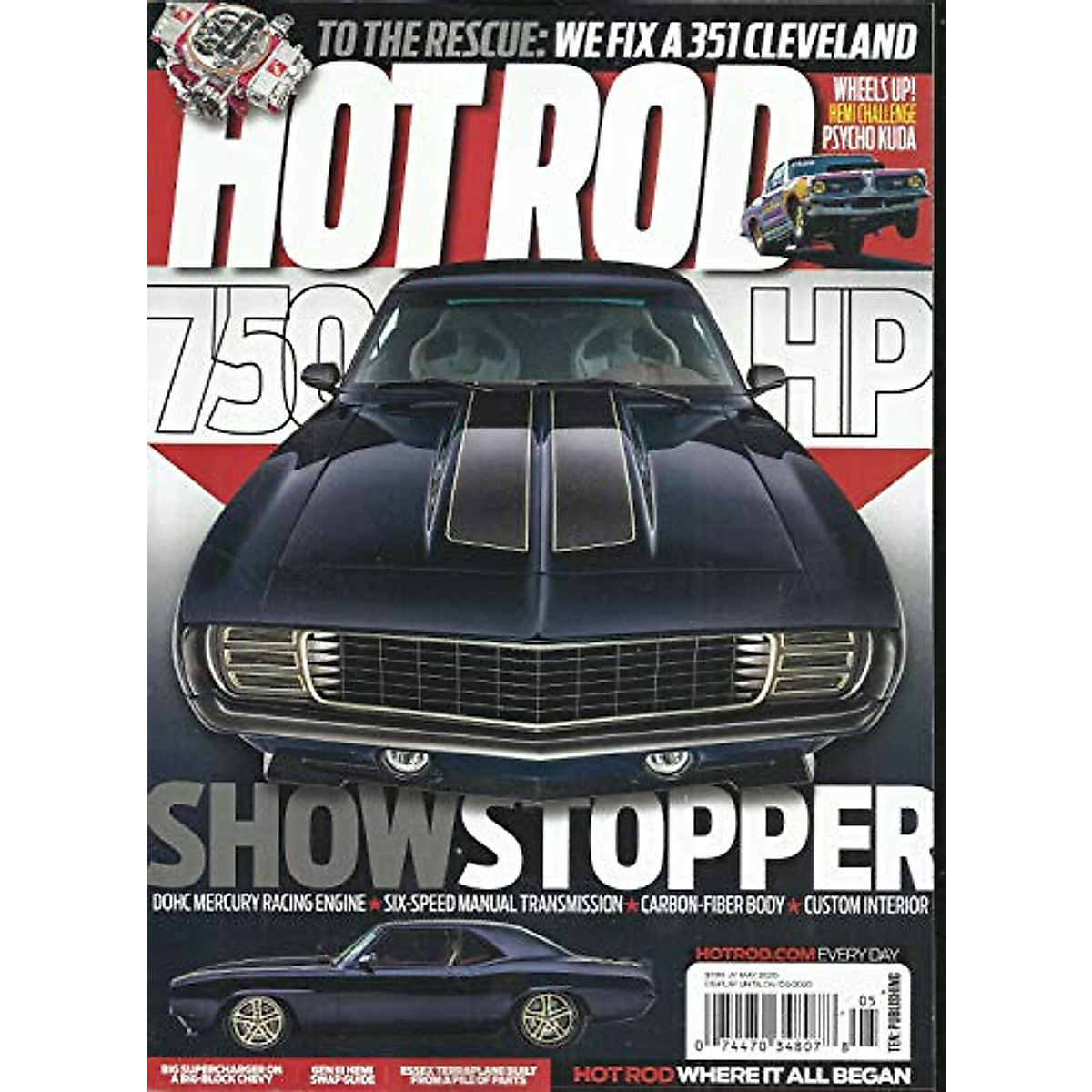 HOT ROD MAGAZINE, SHOW STOPPER * DOHC MERCURY RACING ENGINE, MAY, 2020