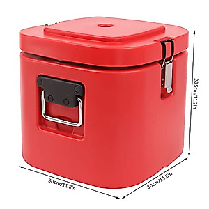 Gdrasuya10 Insulated Soup Carrier Coolers, Commercial 2.5 Gallon Food Warmer Box Large Insulation Barrel Cooler or Hot Carrier for Restaurant, Canteen, Home, Red