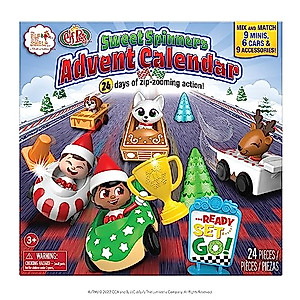 The Elf on the Shelf Sweet Spinners Advent Calendar for Kids - Includes 24 Playable Mini Figures - New Toy for Every Day of Christmas - For Ages 3 Years and Above