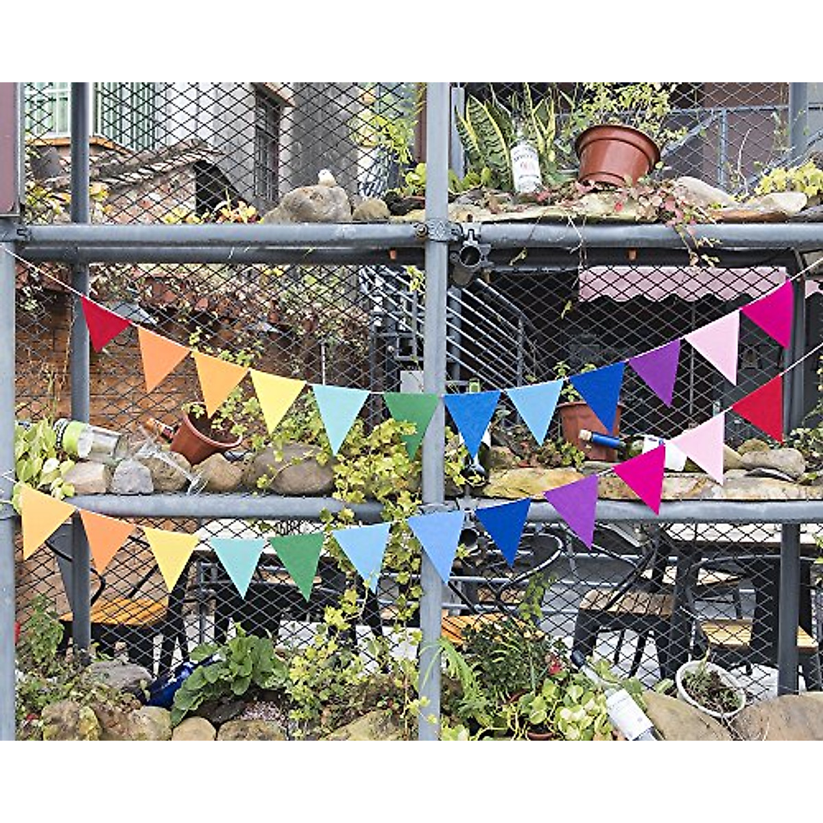 Rainbow Felt Fabric Bunting, 24 Pcs/ 16.4 Feet(2 Pack) Decoration Banners for Birthday Party, Baby Shower, Window Decorations and Children's Play Room Decorations