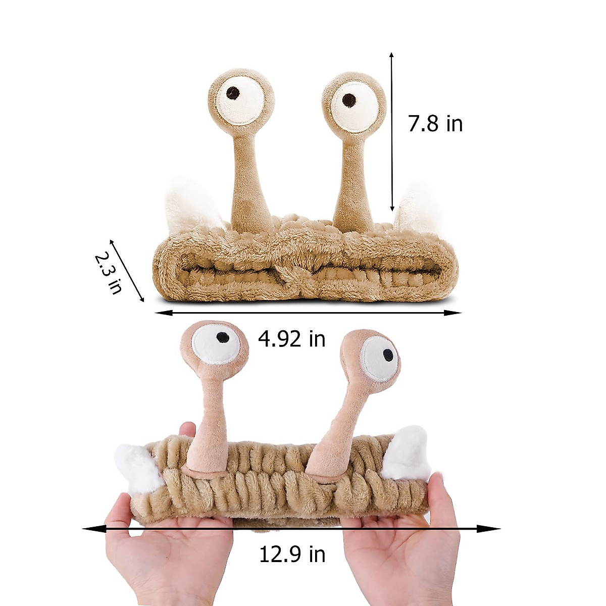 Hofar Face Wash Headband Hairband with Palm and Snail Coral Fleece Cartoon Cute Creative Hair Accessories